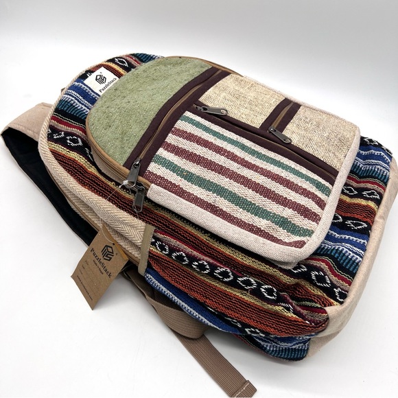 Puzzlestack | Bags | Multipocket Hemp Cotton Himalayan Hemp Backpack ...